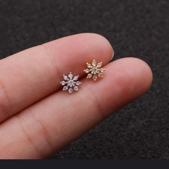 Jewelry | Beautiful Silver Flower Cartilage Earring Wczs | Poshmark